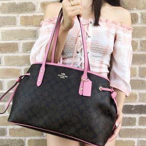 Coach | Bags | Coach Signature Drawstring Carryall Tote Satchel | Poshmark